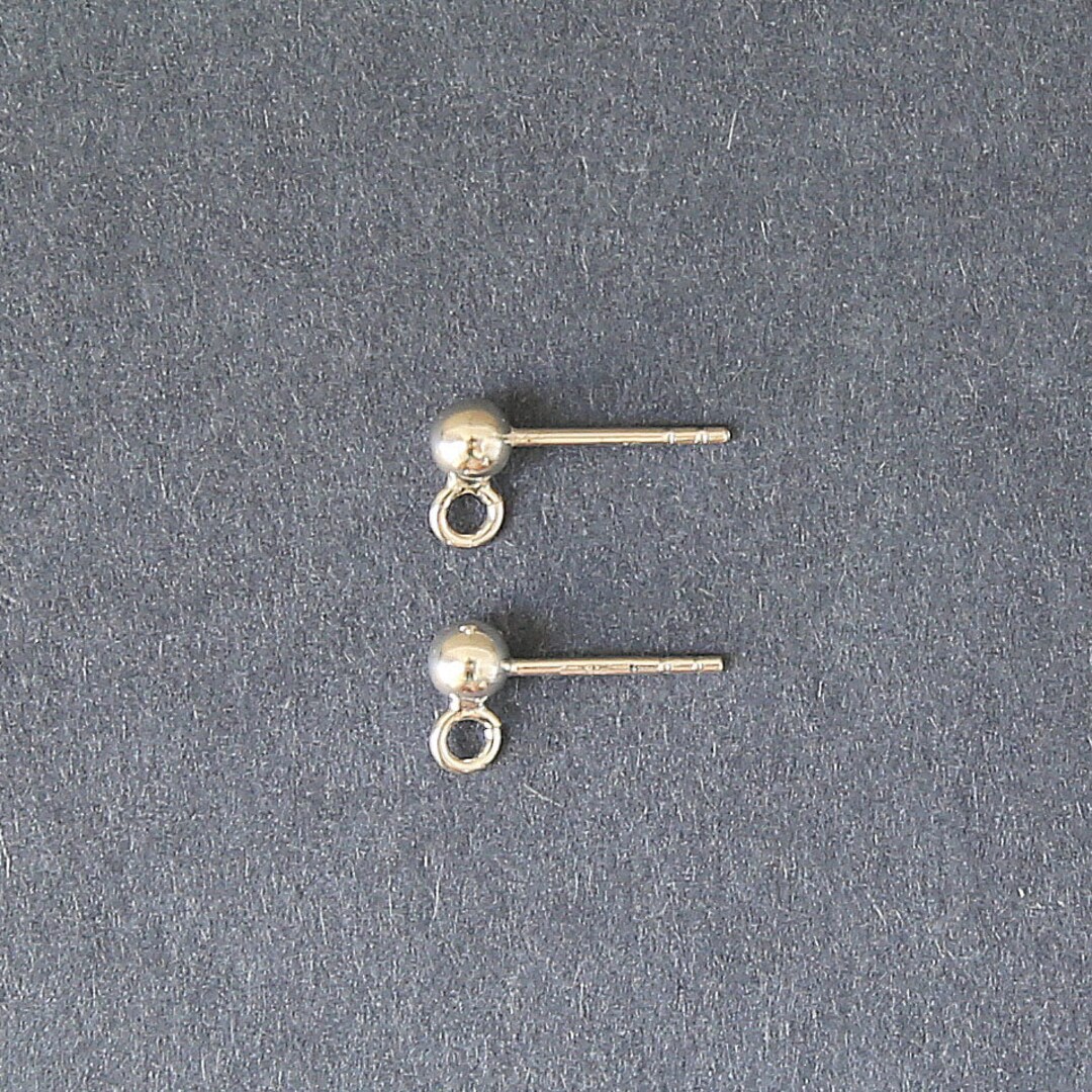 4 mm Sterling Silber Ball Ohrstecker mit offener Öse, 925er Silber ...