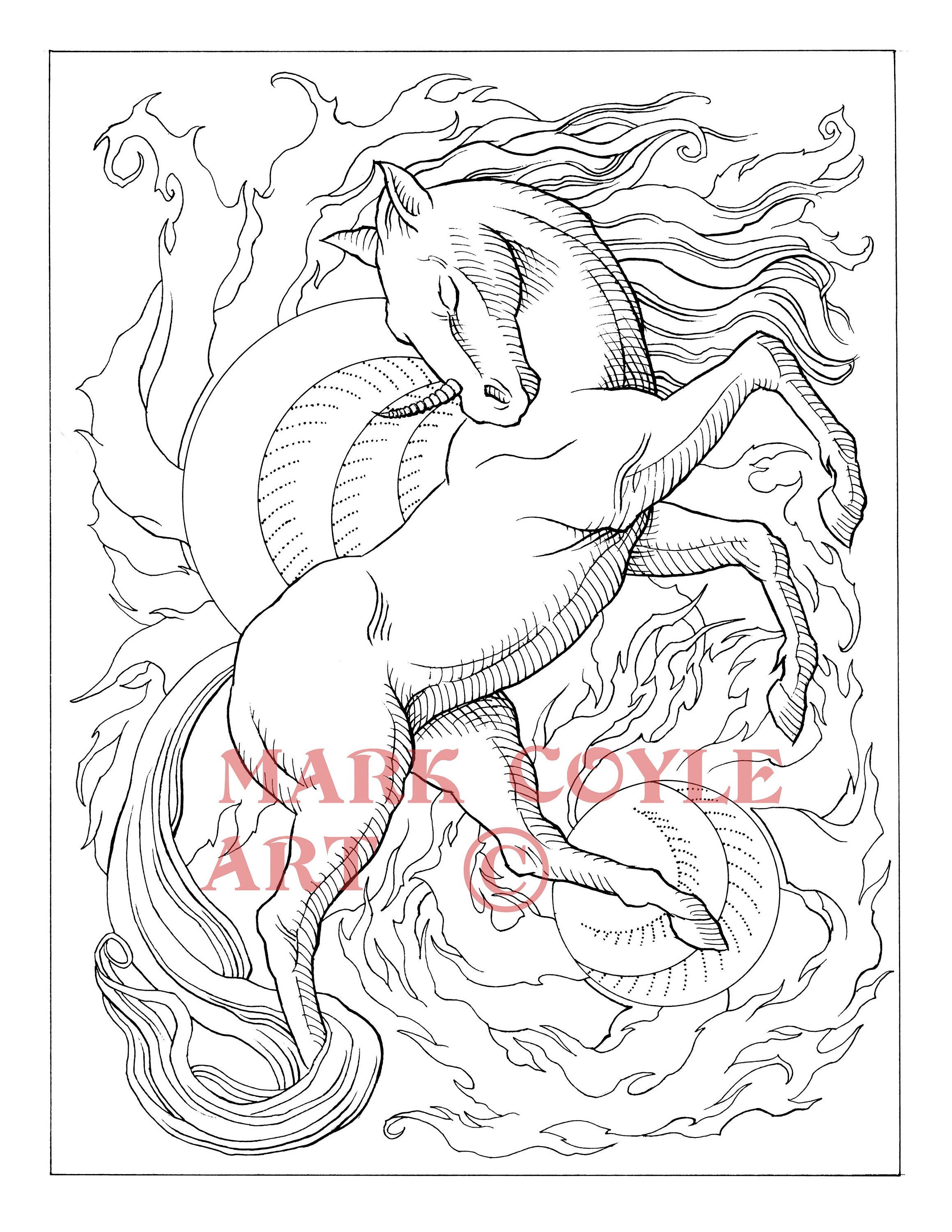 Unicorn And Horse Coloring Pages
