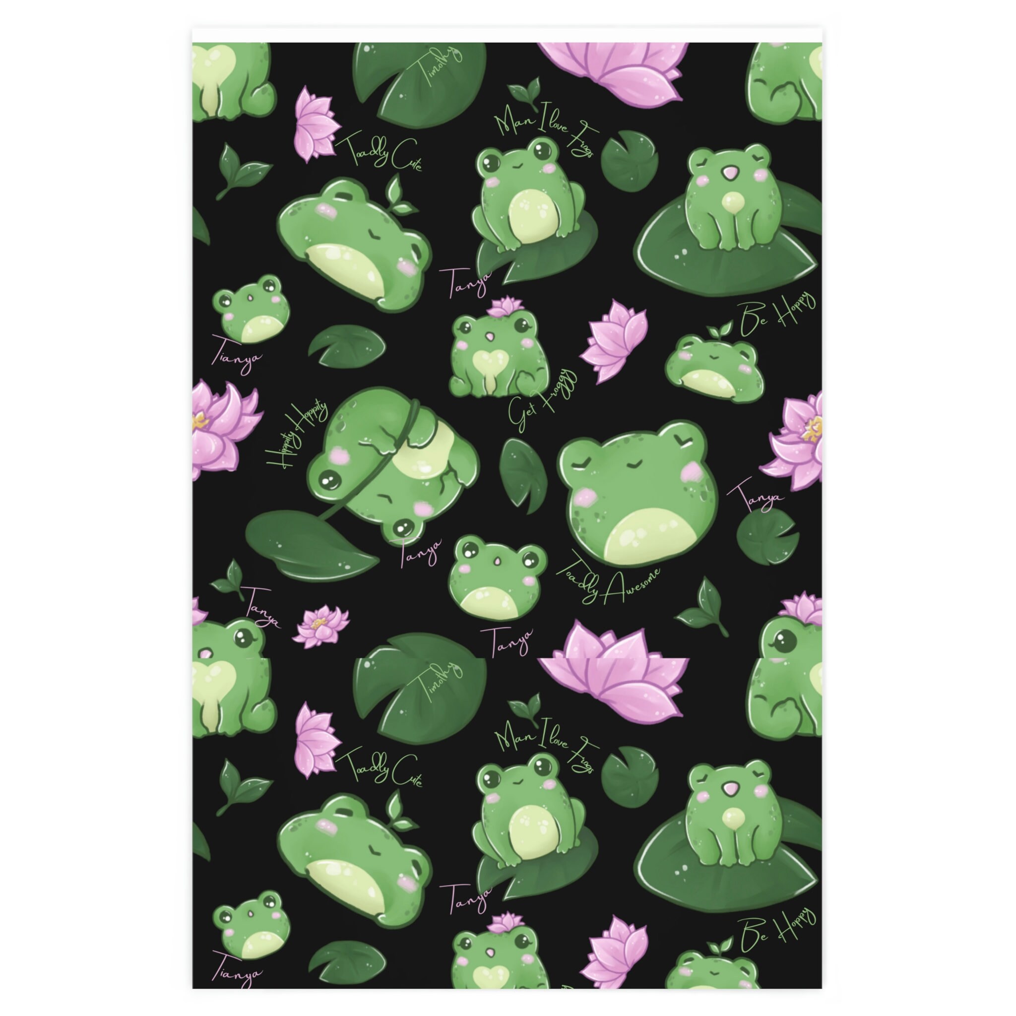 Personalized Frog Wrapping Paper, Custom Frog Gift Paper for Frog ...