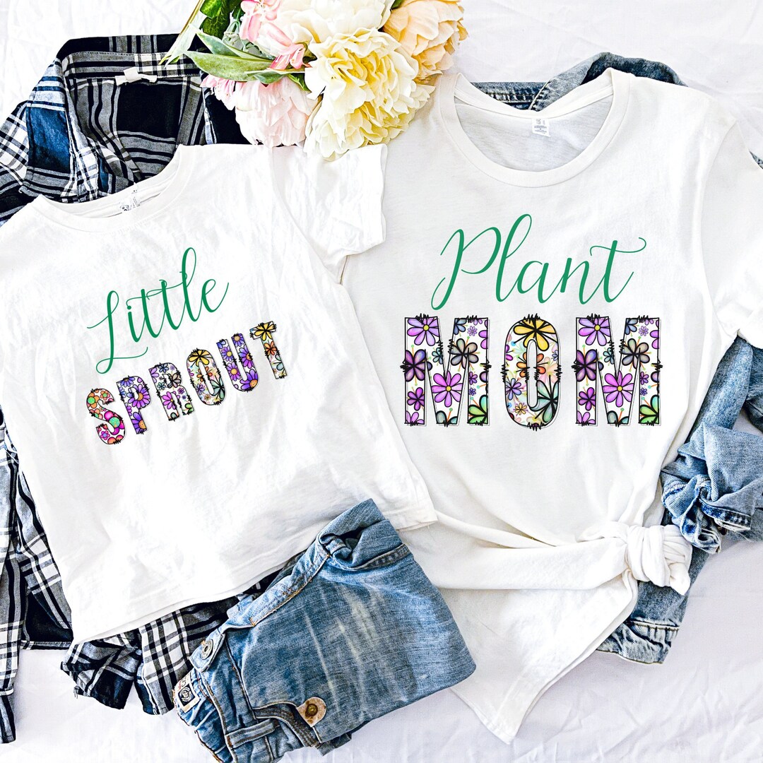 Plant Mom & Little Sprout Shirt Set: Floral Mommy and Me Tees - Etsy