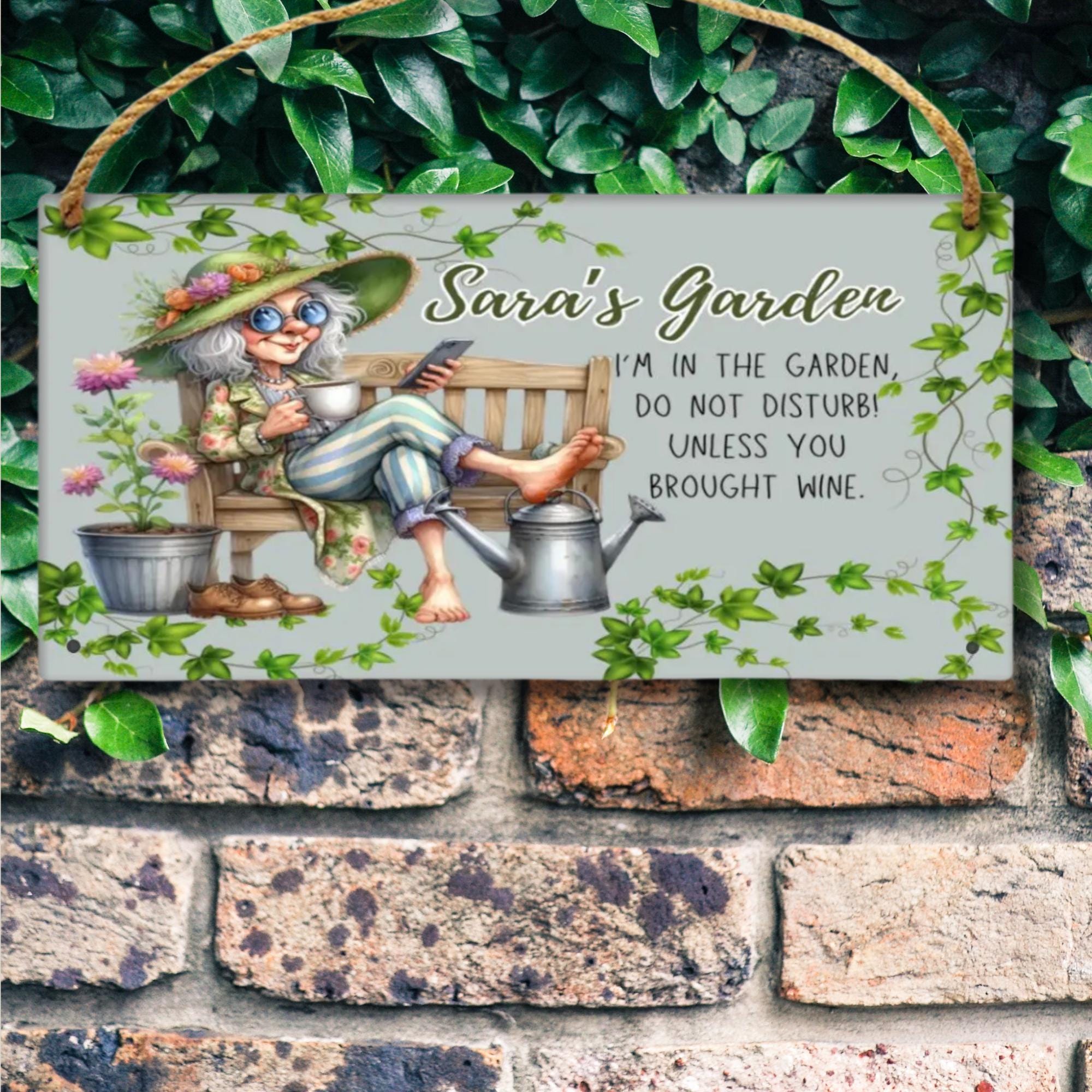 Personalized Wooden Garden Sign: Funny Outdoor Decor - Etsy