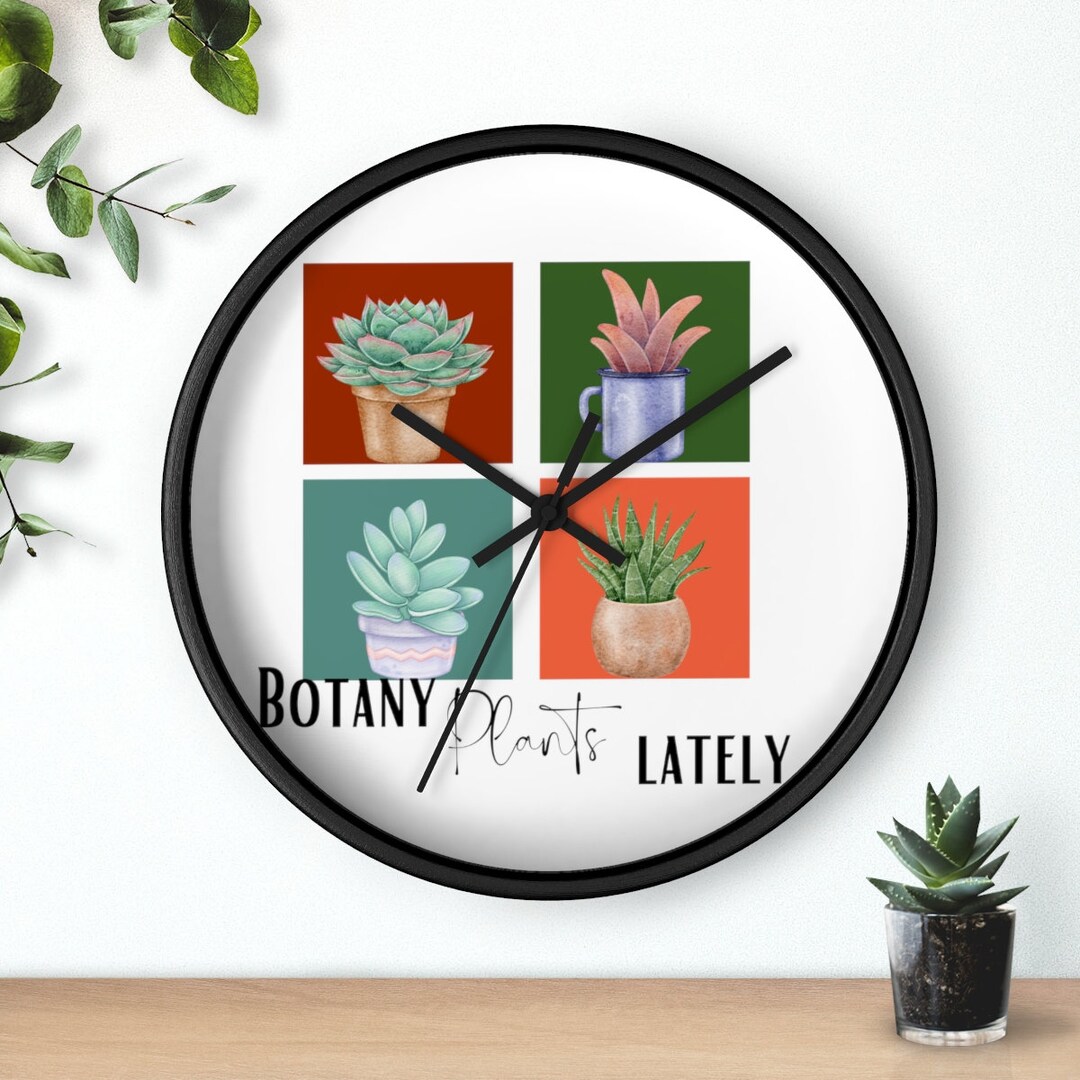 Minimalist Wall Clock for Gardening Lovers, Botanty Plants Lately Wall ...