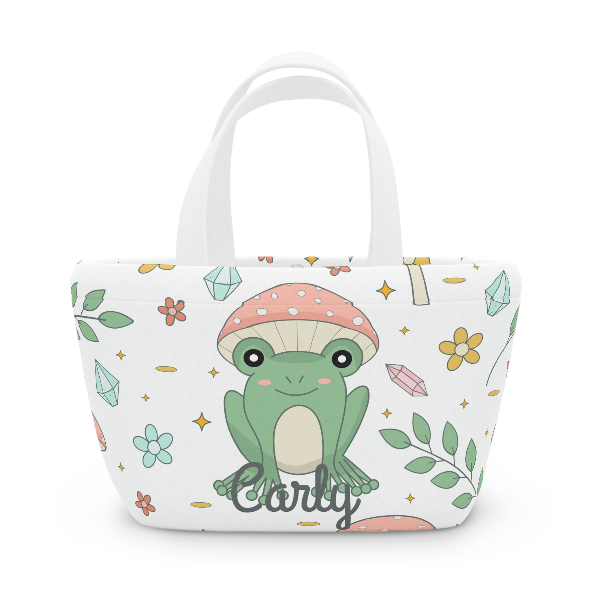 Frogs and Crystals Lunch Bag, Custom Frog Lunch Box, Cute Lunch Bag for ...