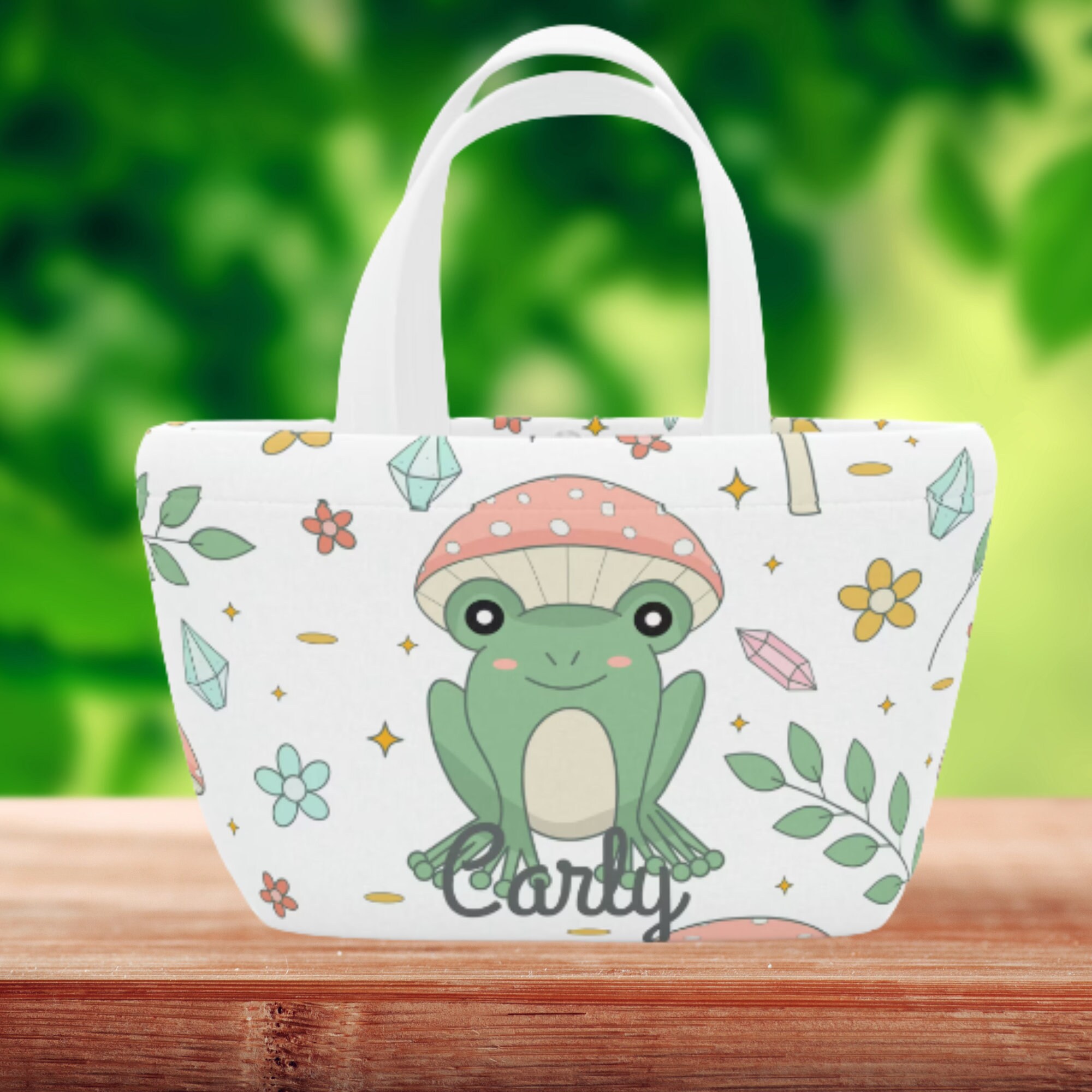 Frogs and Crystals Lunch Bag, Custom Frog Lunch Box, Cute Lunch Bag for ...