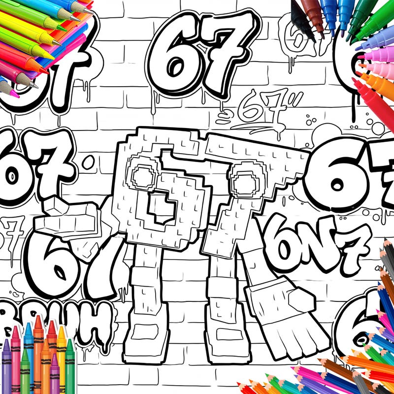 6 7 Coloring Pages - Etsy