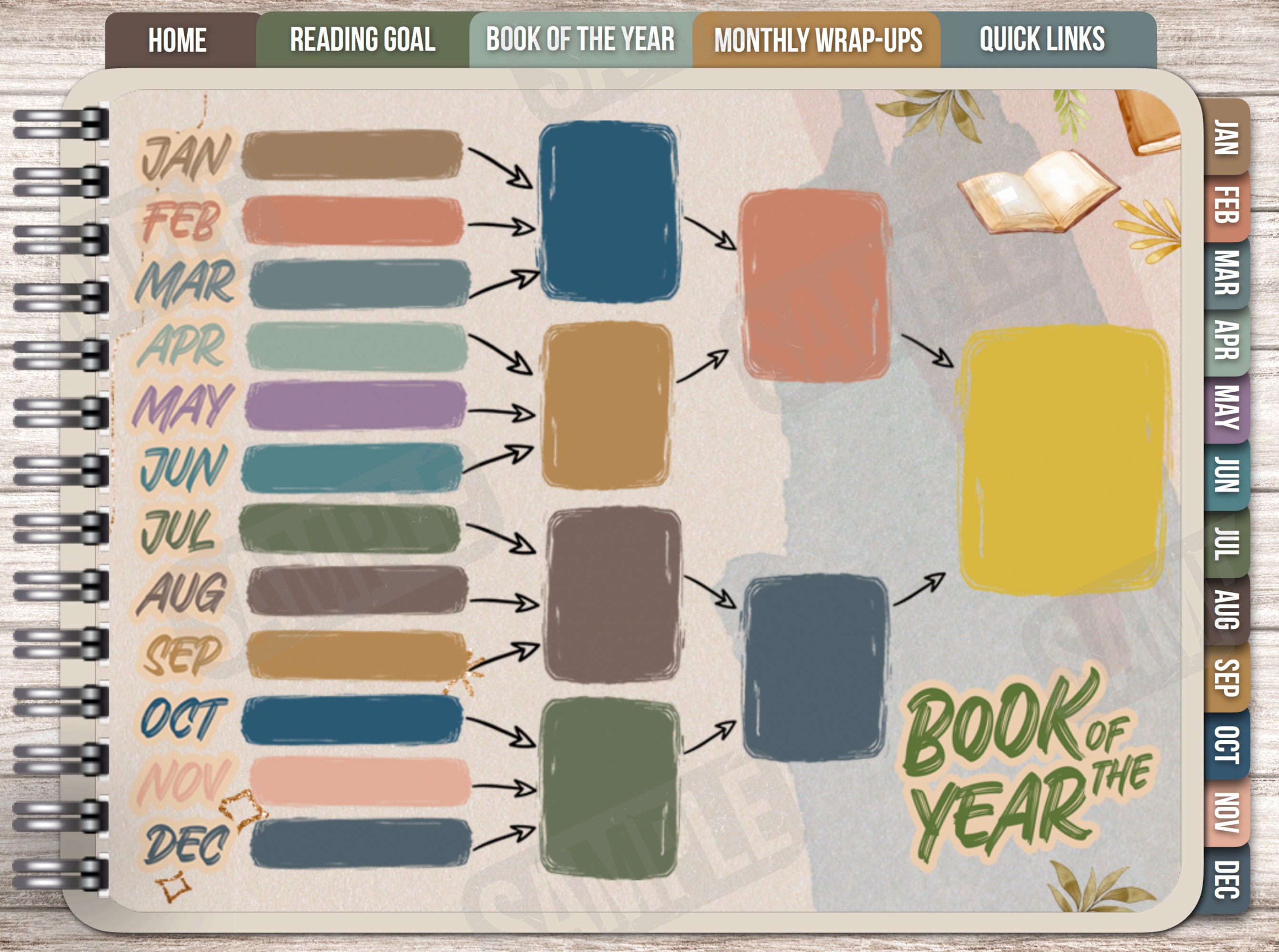 Digital Book Journal Goodnotes Template PDF, Procreate Files - Etsy