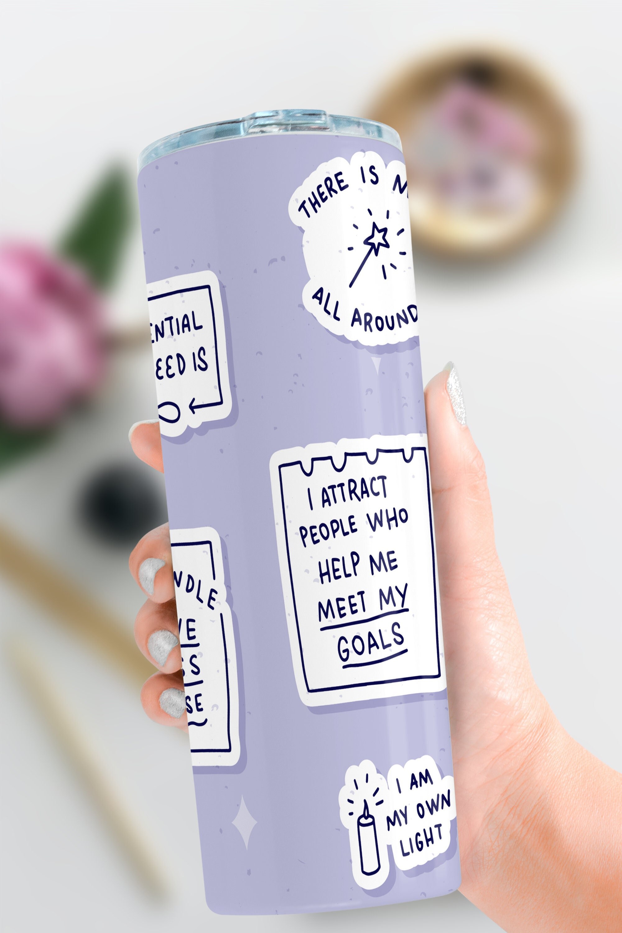 POSITIVE AFFIRMATIONS TUMBLER Wrap Positive Quotes Skinny - Etsy
