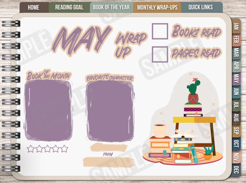 Digital Book Journal Goodnotes Template PDF Procreate Files - Etsy