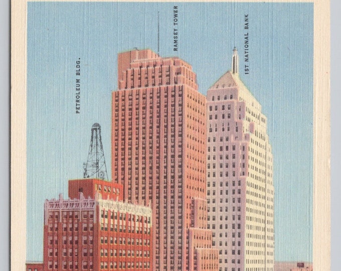 Vintage Postcard, Oklahoma City Skyscrapers, First National Bank ...