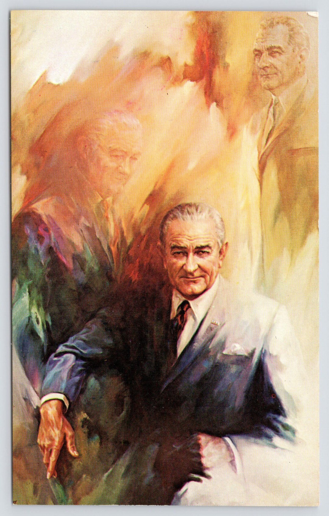 Vintage Postcard, Portrait of President Lyndon Johnson by Wayne Ingram ...