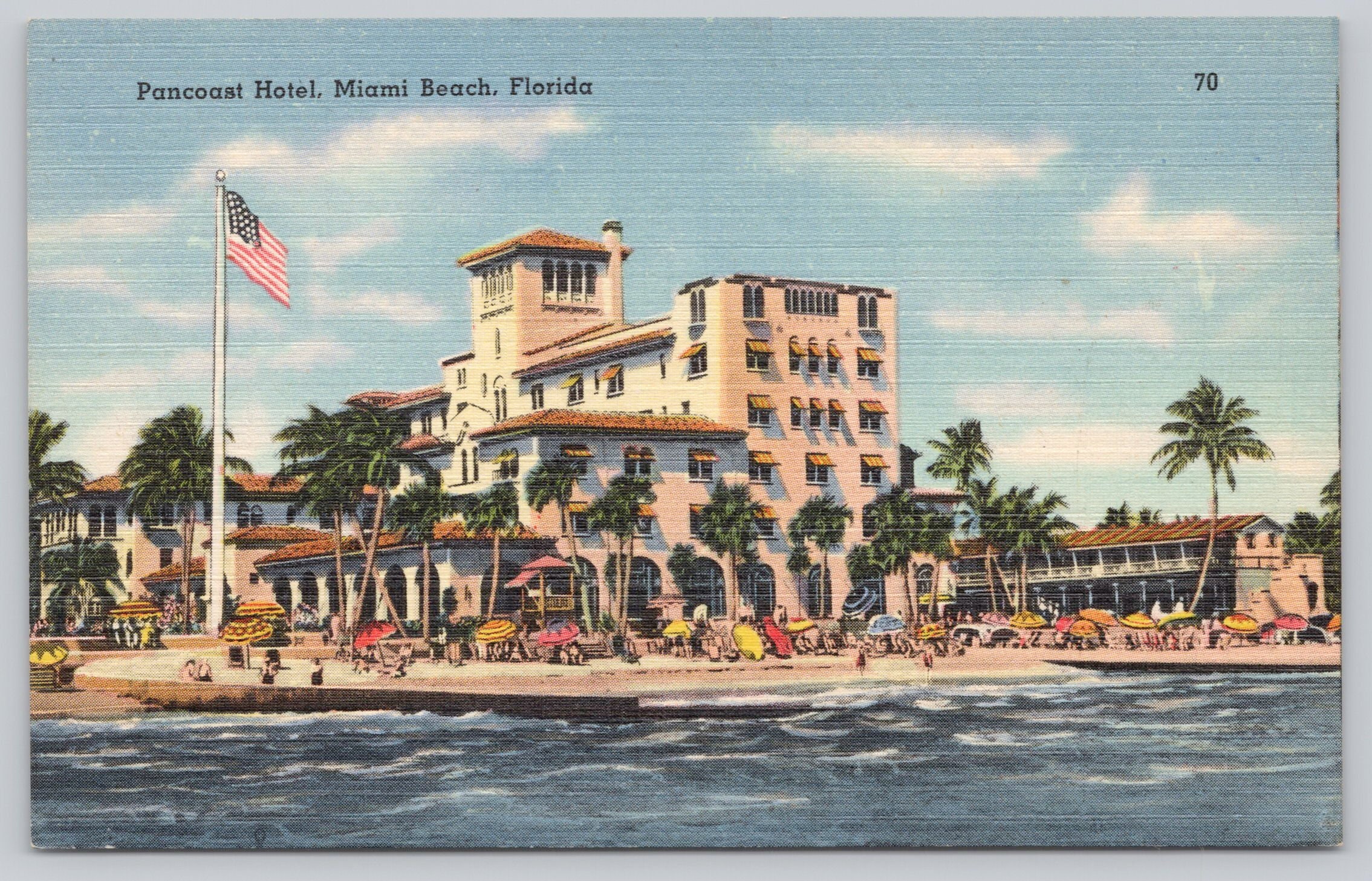 Vintage Postcard, Pancoast Hotel, View of Beachfront, Miami Beach ...
