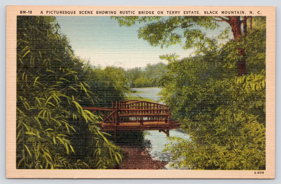 Vintage Postcard, Picturesque Scene Showing Rustic Bridge on Terry ...