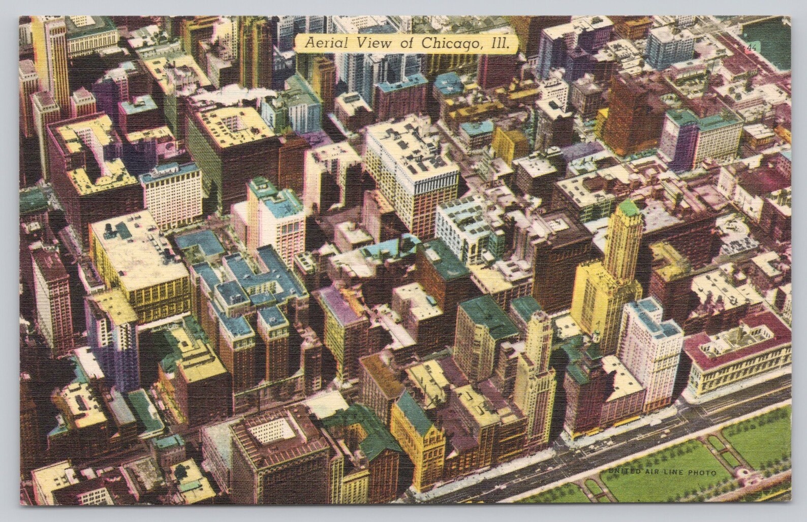 Vintage Postcard, Aerial View of Chicago Illinois, Vintage Chicago ...