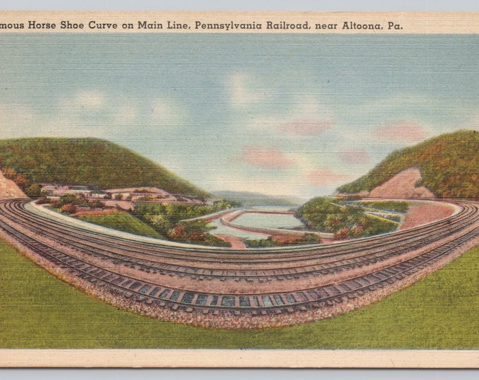 Vintage Postcard, Famous Horseshoe Curve on the Main Line, Pennsylvania ...