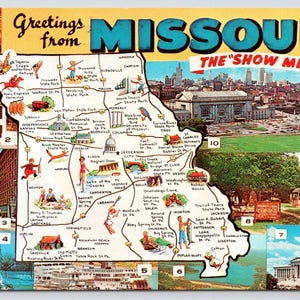 Vintage Postcard, Greetings From Missouri, the Show Me State, Multiview ...