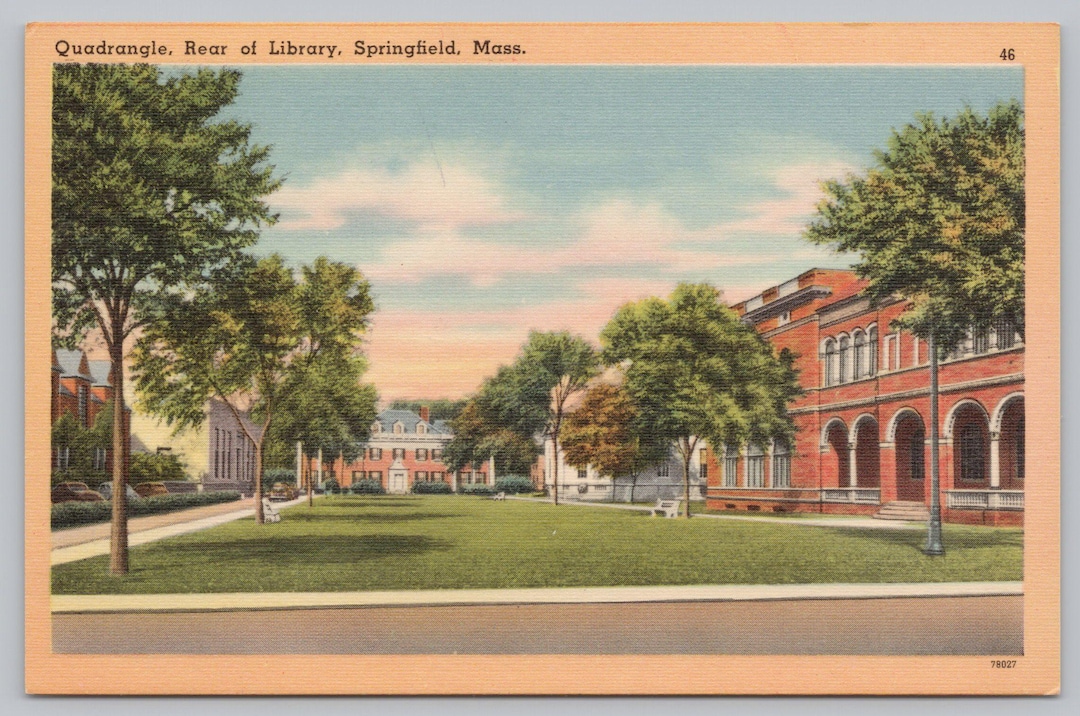 Vintage Postcard, Quadrangle, Library, Museum, Christ Church Cathedral ...