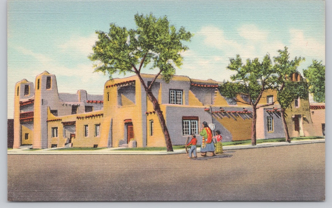 Vintage Postcard, Art Museum in Santa Fe New Mexico, Street View ...