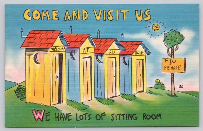 Vintage Comic Postcard, come and Visit Us. We Have Lots of Sitting Room ...