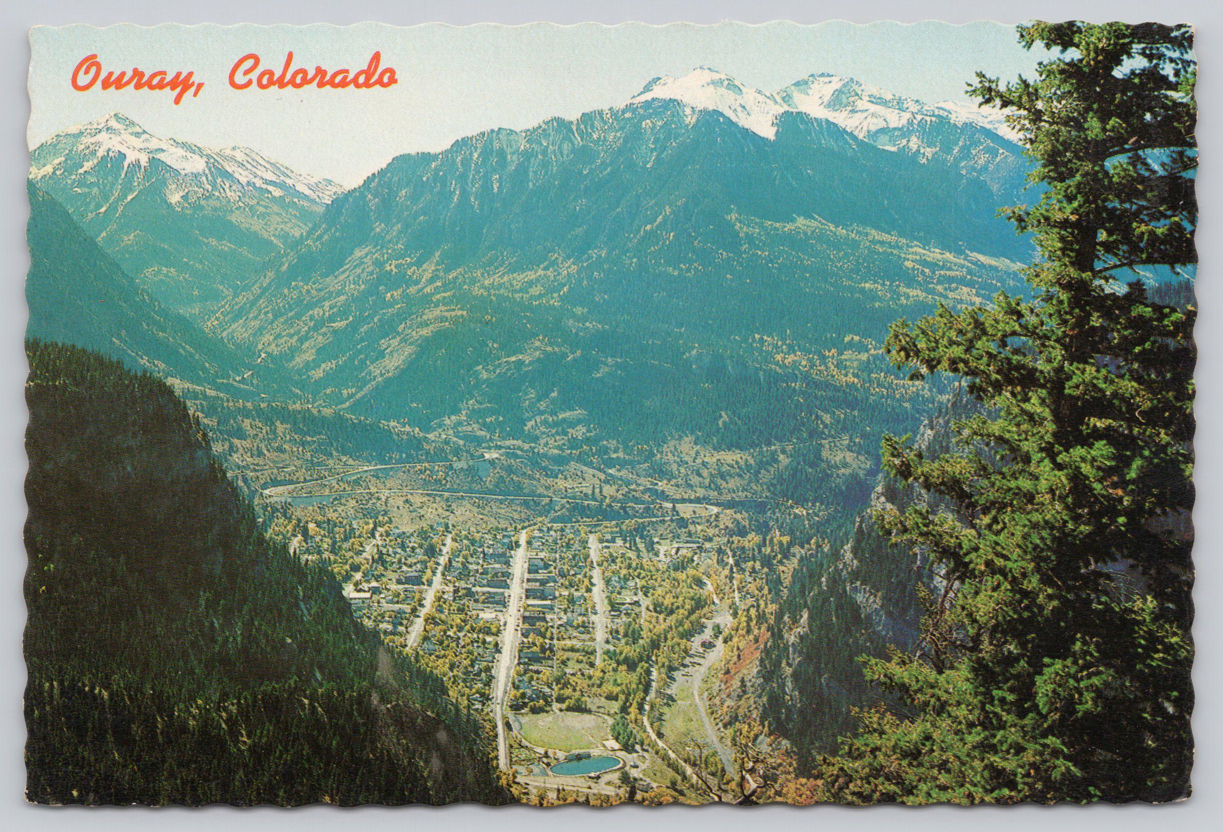 Vintage Postcard, Bird's Eye View of Ouray Colorado, Elevation 7800 ...