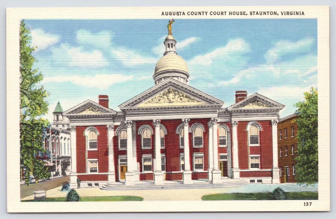 Vintage Postcard, Augusta County Court House, Staunton Virginia, C1940s ...