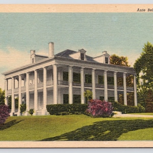 Vintage Postcard, Ante Bellum Home, Southern Mansion, Vintage Linen ...