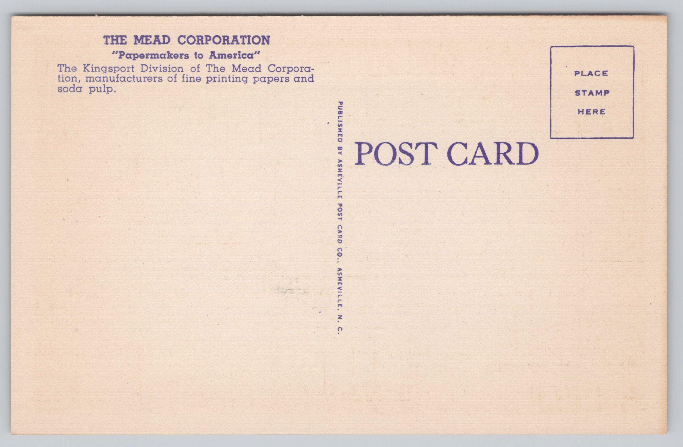 Vintage Postcard, Bird's Eye View of the Mead Corporation, Mead Paper Company Factory Aerial ...