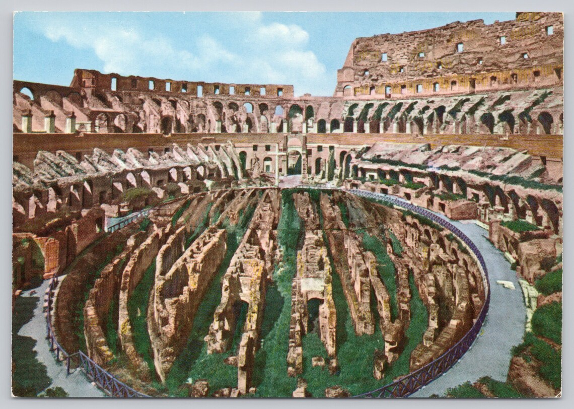 Vintage Postcard, Excavations at the Roman Colosseum, Rome Italy ...