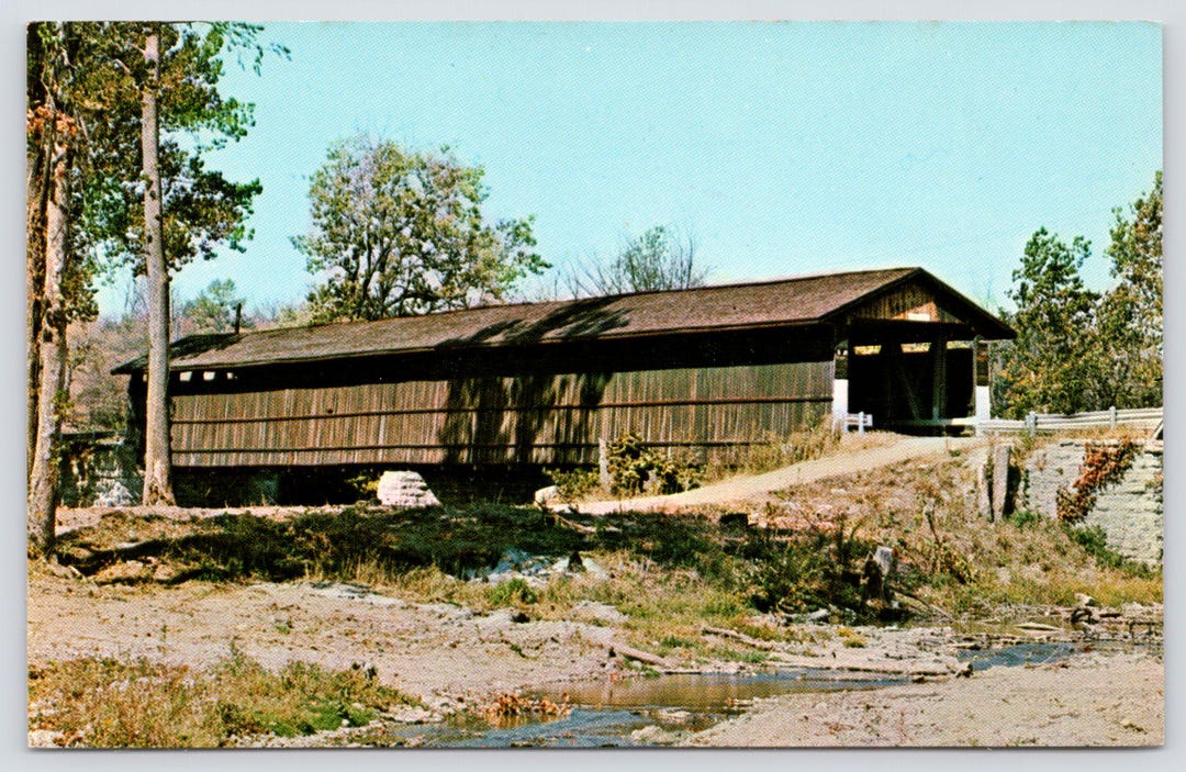 Vintage Postcard, Covered Bridge, Over the Great Miami River, Shelby ...