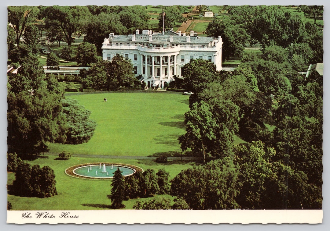 Vintage Postcard, the White House South Lawn Aerial View, Washington DC ...