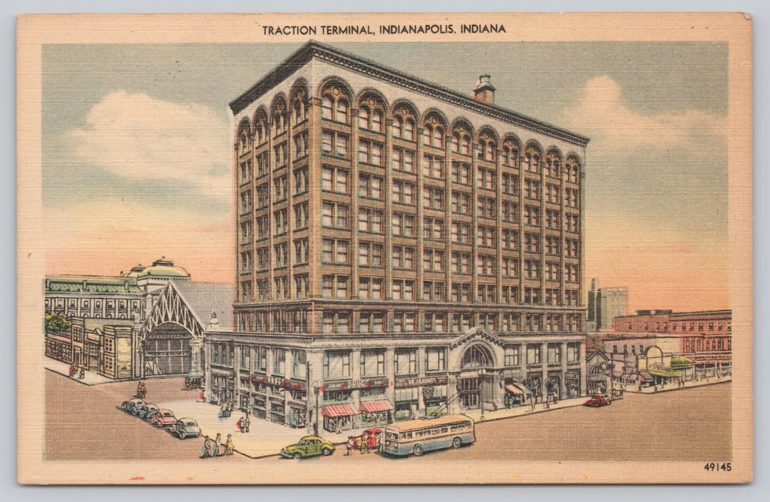 Vintage Postcard, Traction Terminal Building, Indianapolis Indiana ...