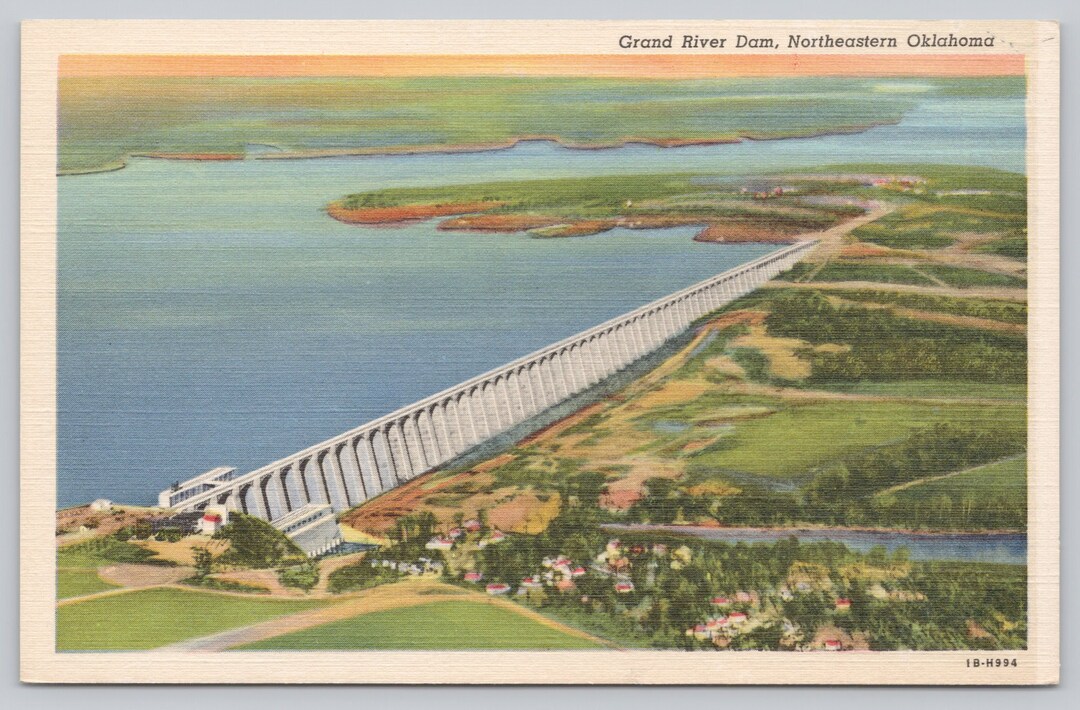 Vintage Postcard, Grand River Dam in Northeastern Oklahoma, Pensacola ...