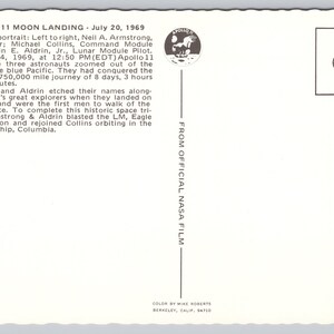 Vintage Postcard, Apollo 11 Moon Landing Astronauts, Neil Armstrong ...