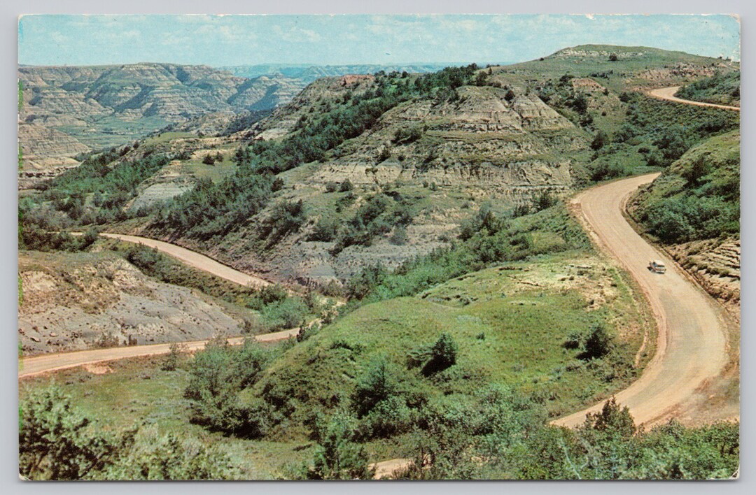 Vintage Postcard, Drive to Lookout Point, Theodore Roosevelt National ...