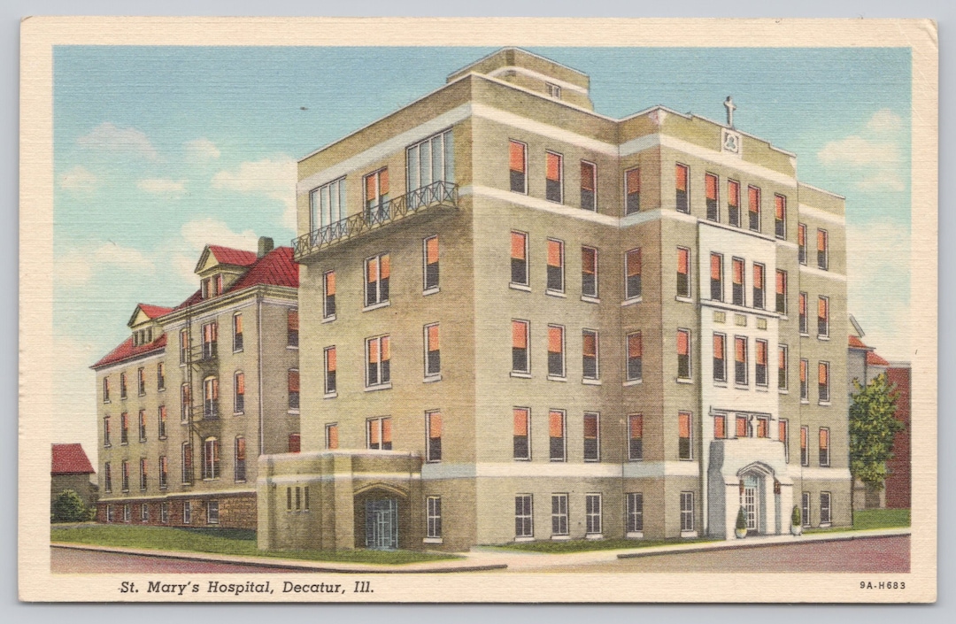 Vintage Postcard, St. Mary's Hospital, Decatur Illinois, Vintage ...