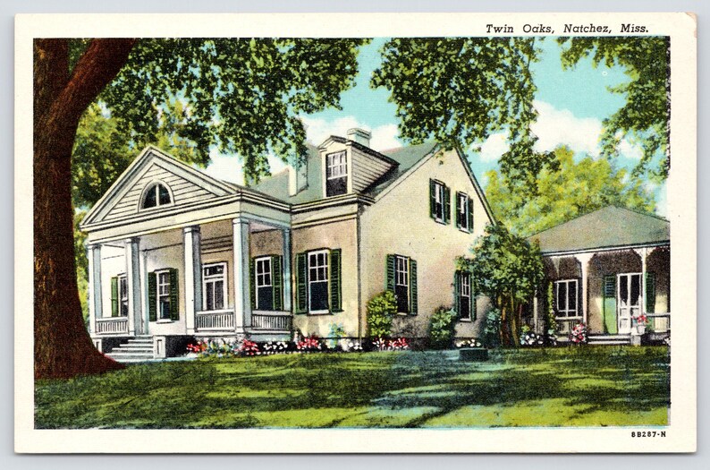 Vintage Postcard, "twin Oaks" Home of Dr. & Mrs. Homer Whittington ...