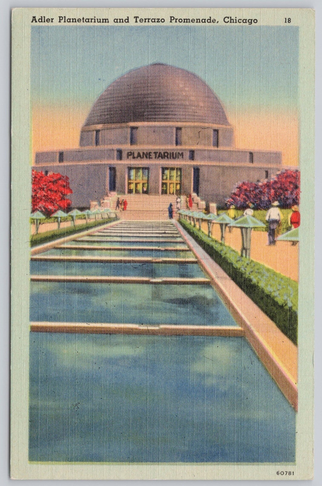 Vintage Postcard, Adler Planetarium and Terrazo Promenade, Chicago ...