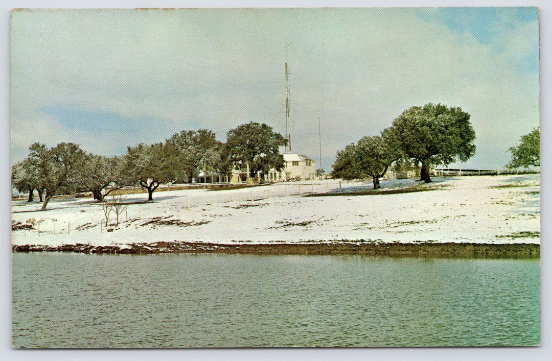 Vintage Postcard, the LBJ Ranch at Winter Time, Stonewall Texas, C1960s ...