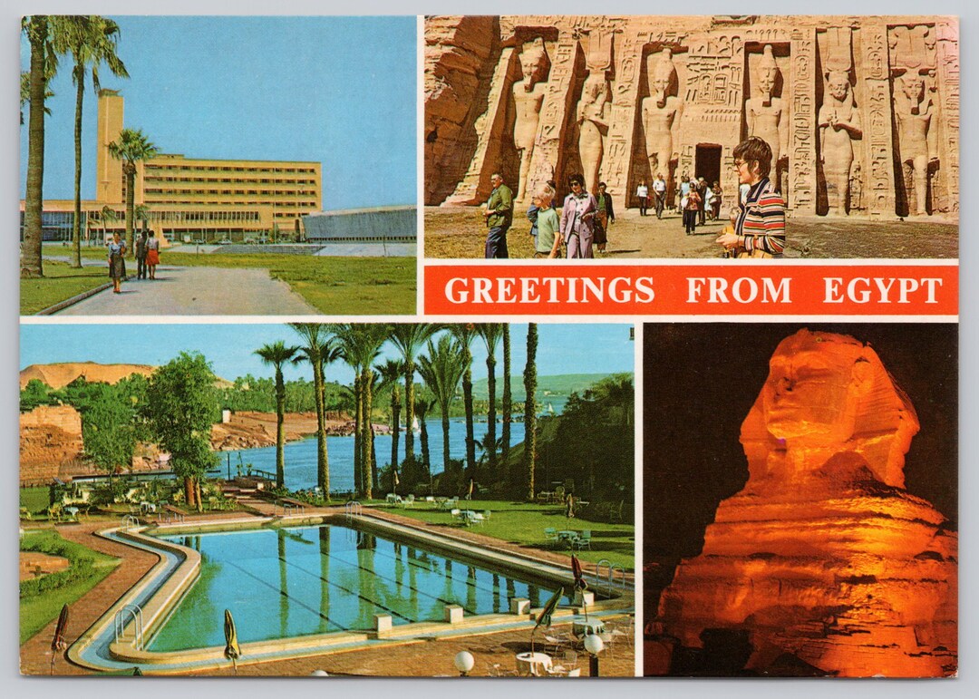 Vintage Postcard, Greetings From Egypt Multi View Postcard, Port Said ...