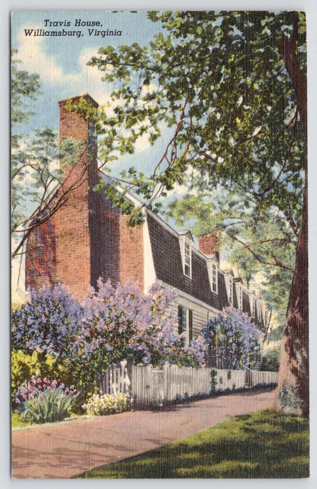 Vintage Postcard, Colonel Edward Champion Travis House, Colonial ...