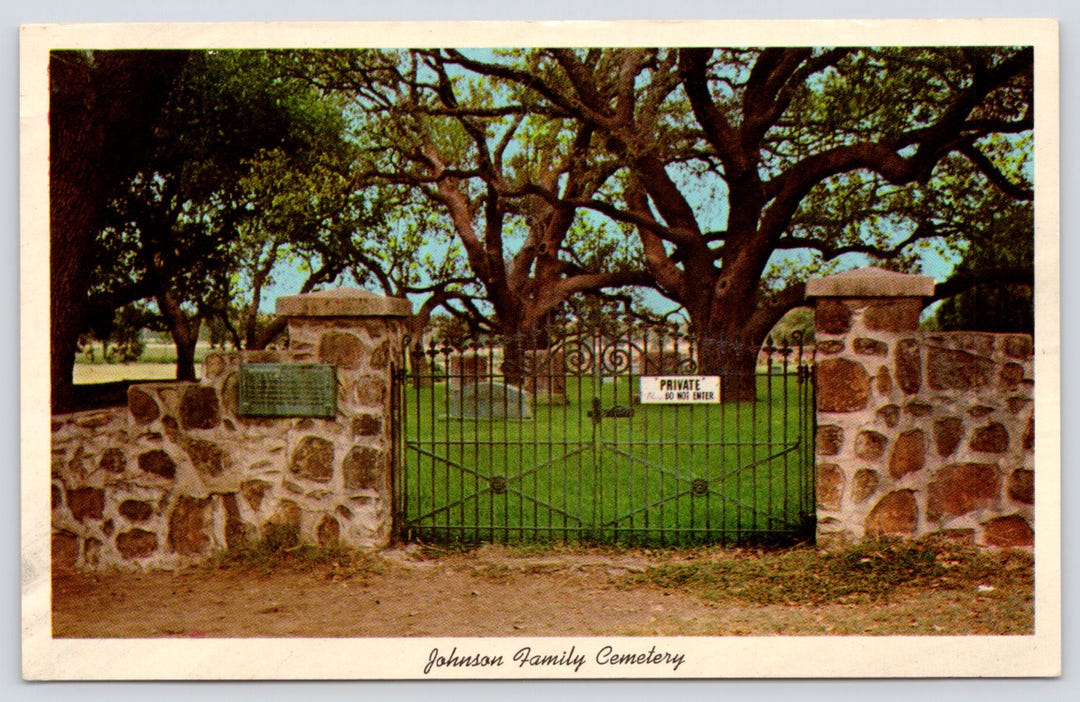 Vintage Postcard, Johnson Family Cemetery, Near LBJ Birthplace ...