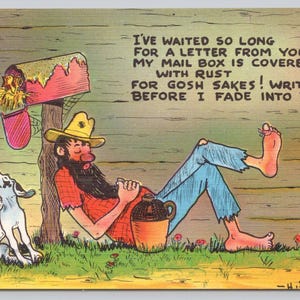 Vintage Comic Postcard, "i've Waited so Long for a Letter From You ...