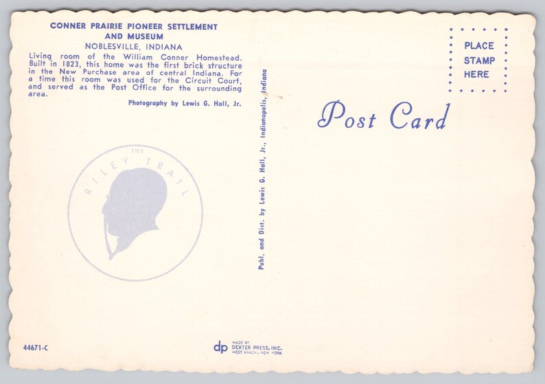 Vintage Postcard, Homestead Living Room, Conner Prairie Pioneer ...