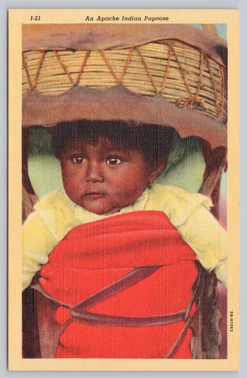 Vintage Postcard, an Apache Indian Papoose, Vintage Native American ...