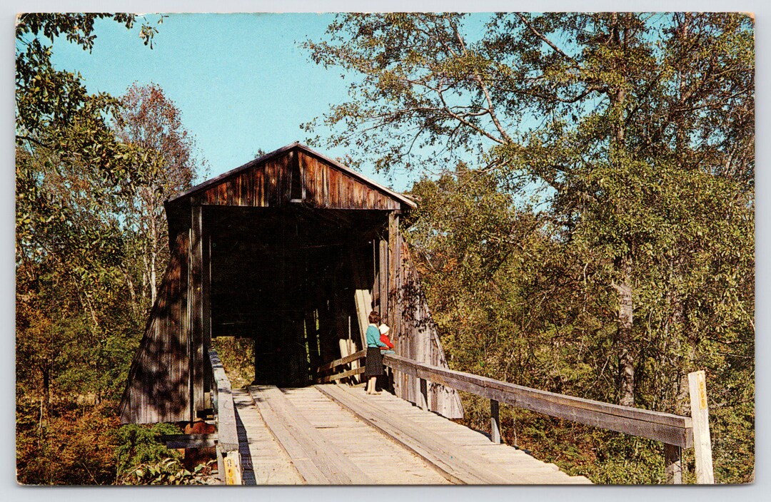 Vintage Postcard, Chapman's Covered Bridge, Pickens County South ...