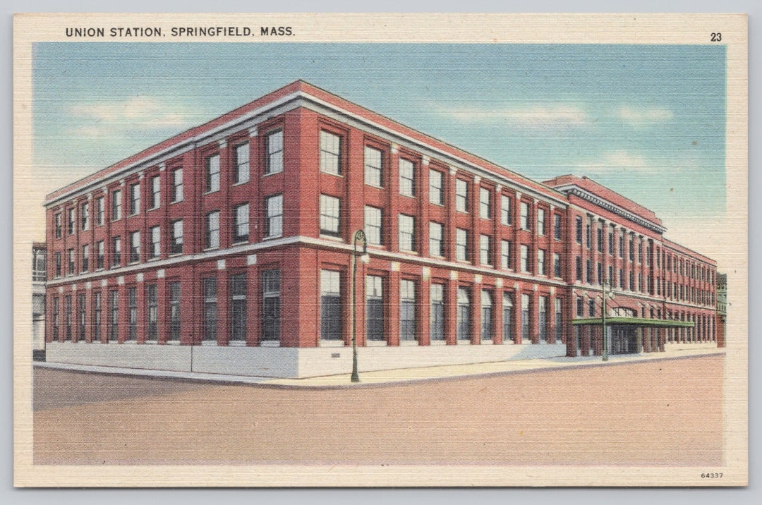 Vintage Postcard, Union Station, Springfield Massachusetts, Vintage ...