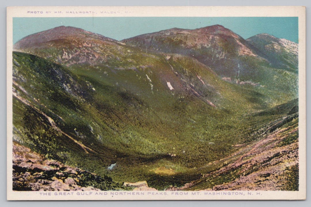 Vintage Postcard, the Great Gulf & Northern Peaks, From Mt. Washington ...