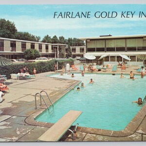 Vintage Postcard, Fairlane Gold Key Inn, Motel Swimming Pool, Dearborn ...