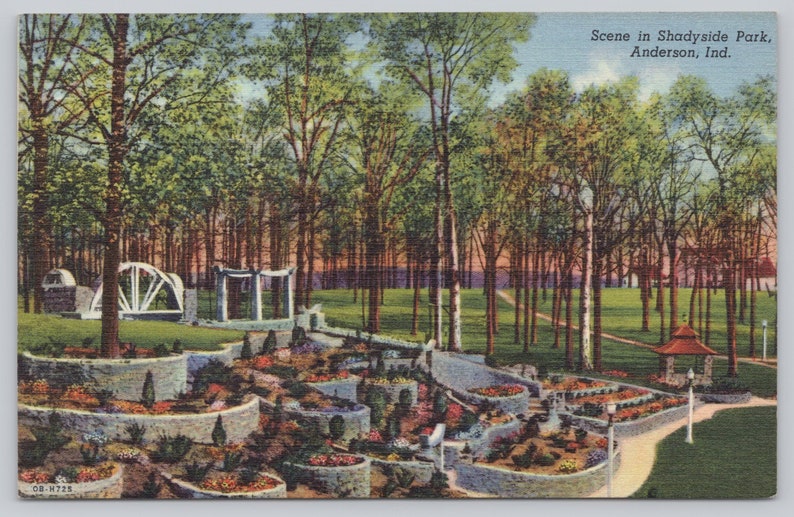 Vintage Postcard, Scene in Shadyside Park, Anderson Indiana, C1940s ...
