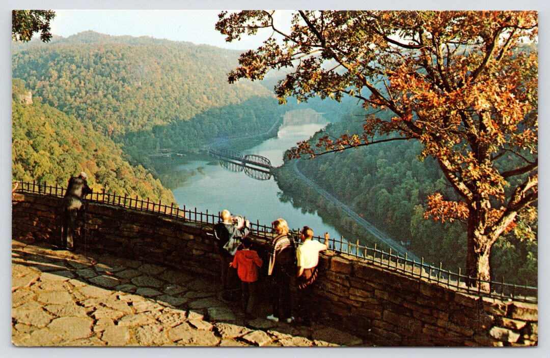 Vintage Postcard, Autumn Beauty at Hawks Nest State Park, US Route 60 ...