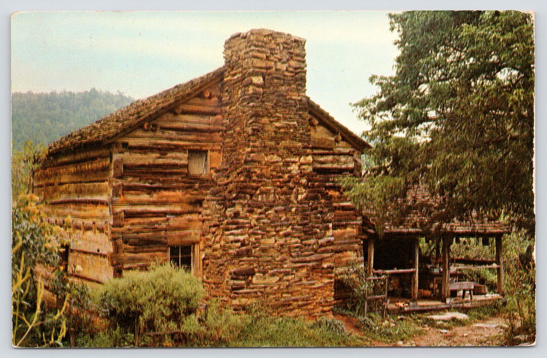Vintage Postcard, the Walker Sister Cabin, Great Smoky Mountains ...